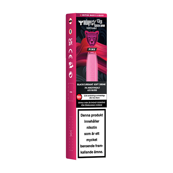 Geek Bar Pink 20 mg - Blackcurrant | Köp fraktfritt ⭐️