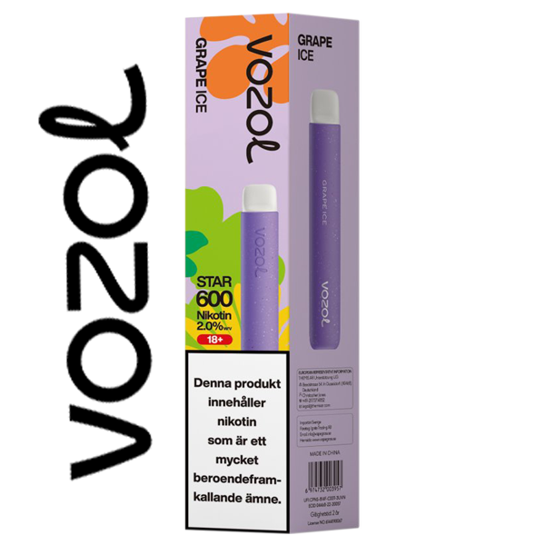 VOZOL Star 600 Grape Ice 20 mg | Köp fraktfritt ⭐️